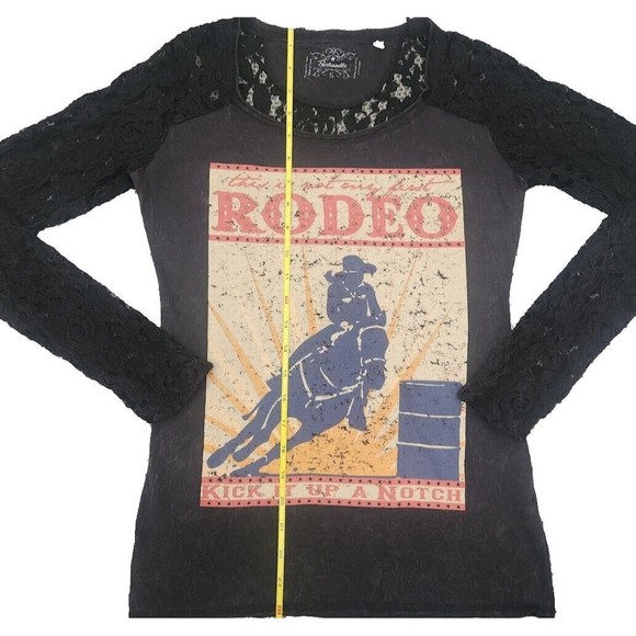 Panhandle Slim | Tops | Panhandle Black Women Western Shirt Long Lace ...